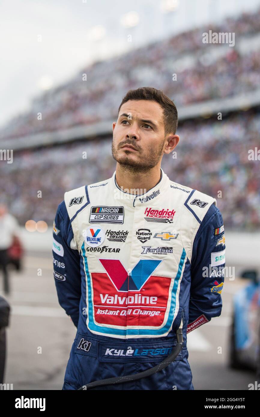 August 28, 2021: NASCAR Cup Series driver Kyle Larson (5) stands by his ...