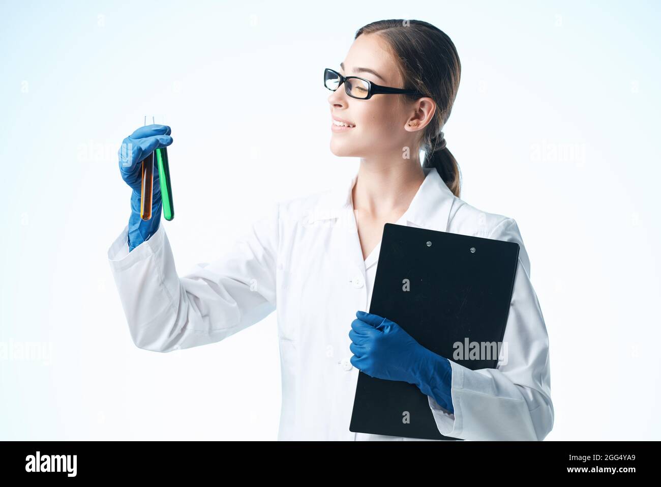 female doctor white coat research diagnostics biotechnology science ...