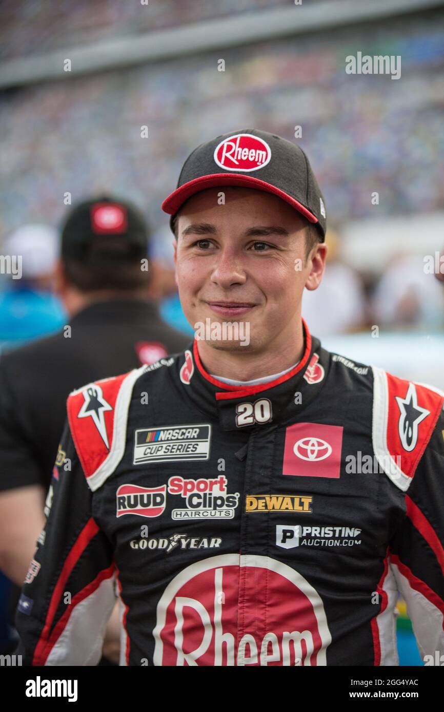 August 28, 2021: NASCAR Cup Series driver Christopher Bell (20) waits ...
