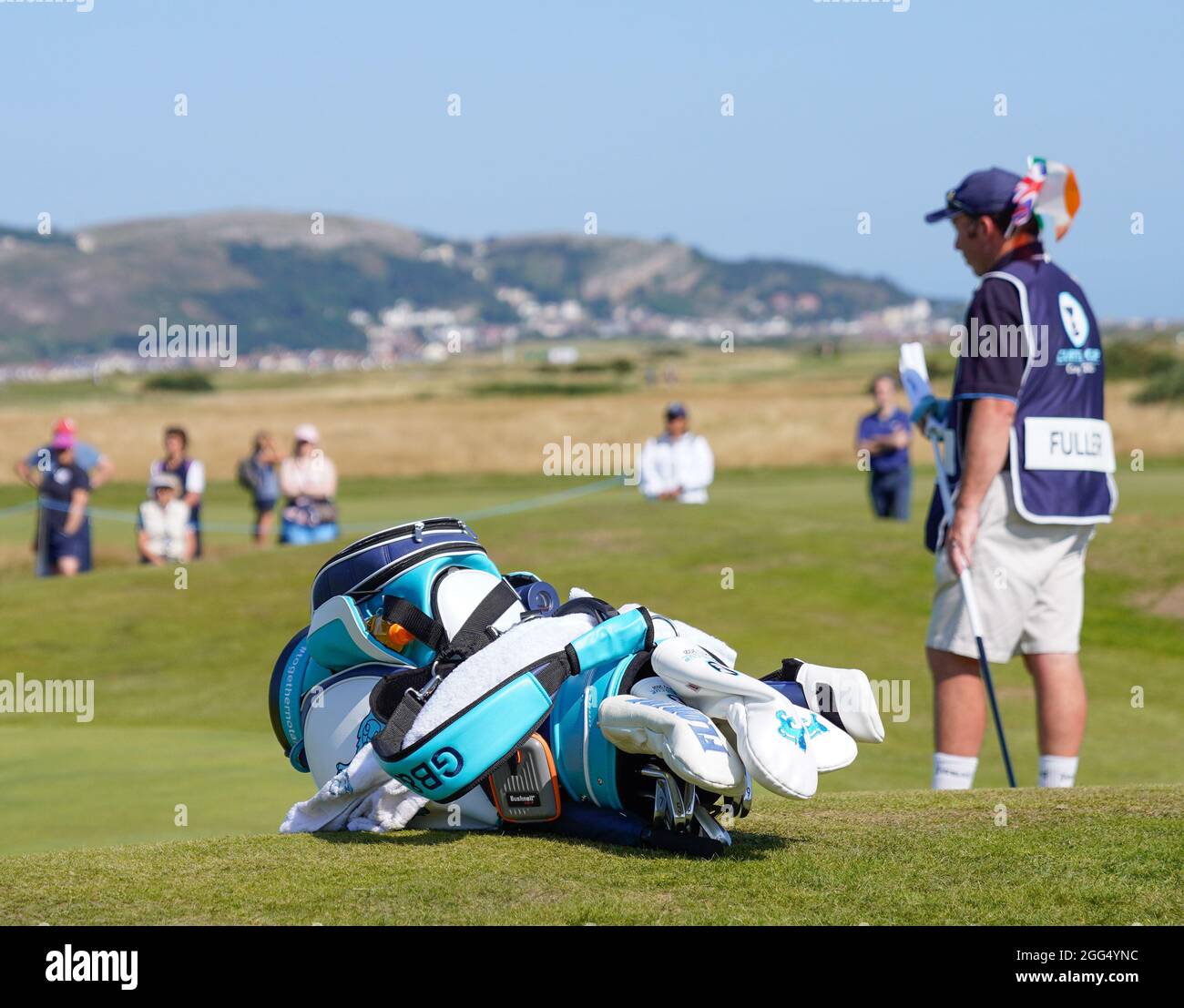 Team GB&I's Annabell Fuller’s bag rests win the side of the 3rd green ...