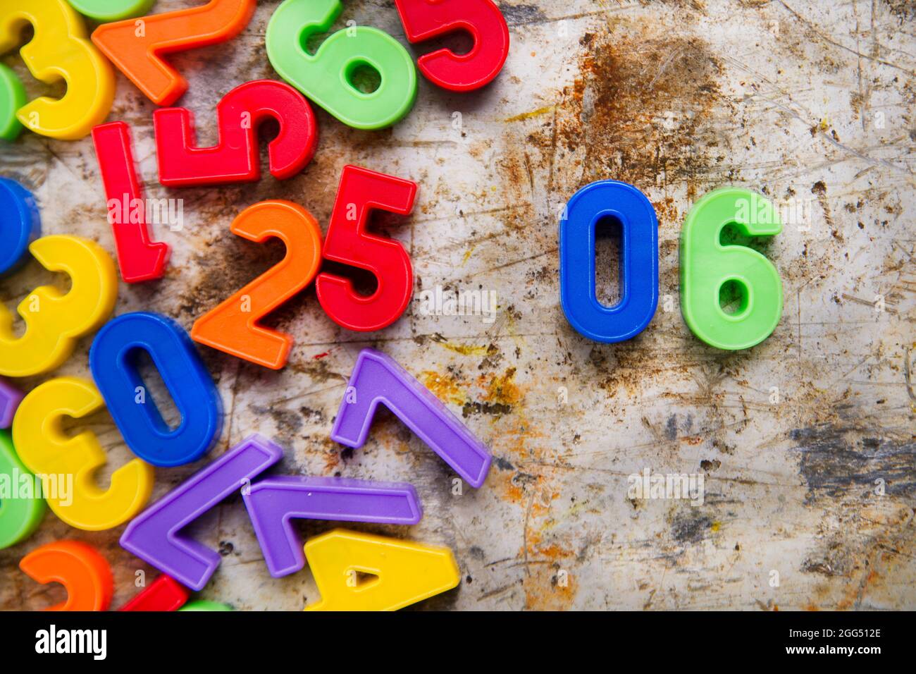 Number blocks magnetized to play for children with background Stock ...