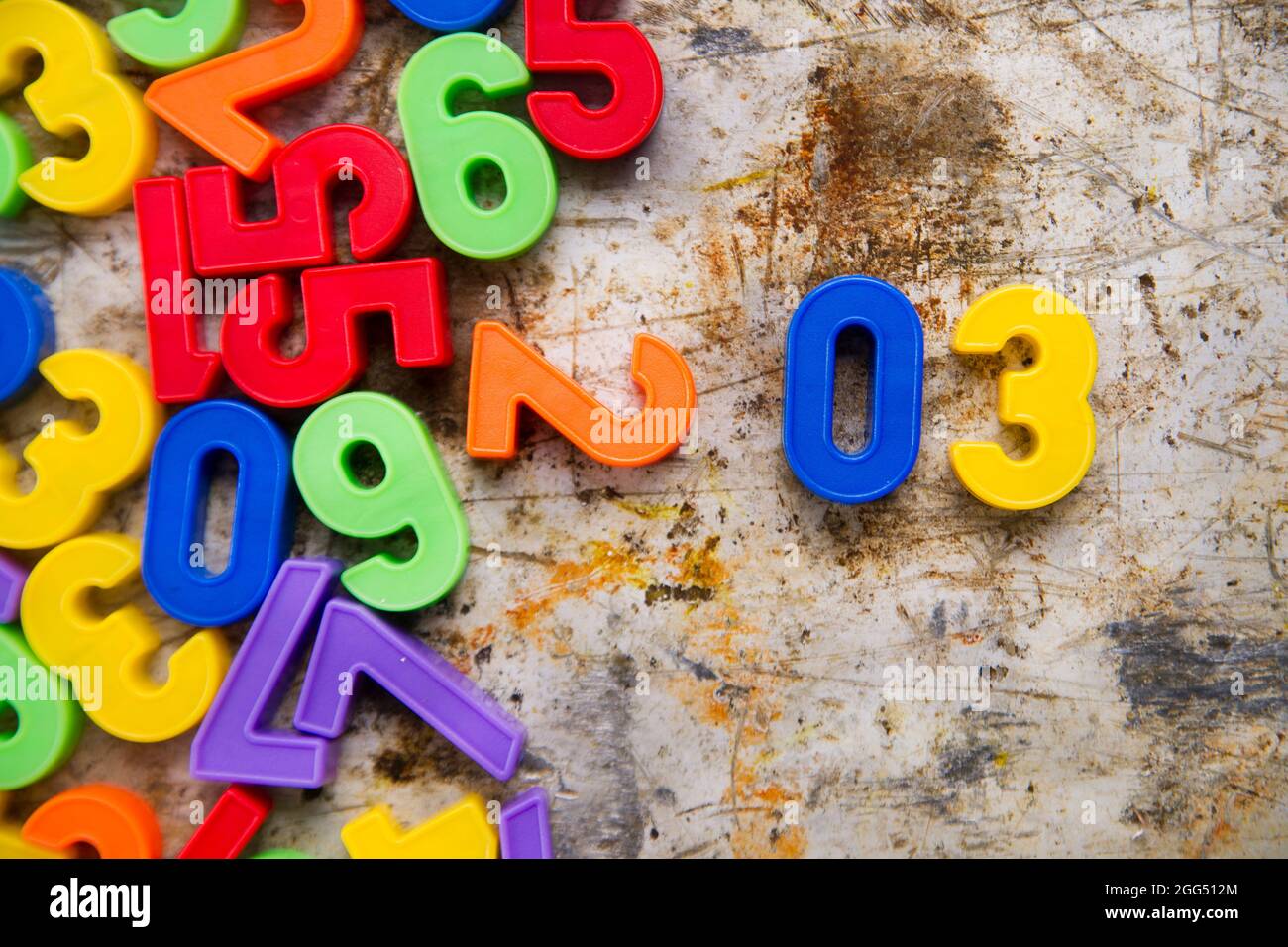 Number blocks magnetized to play for children with background Stock ...