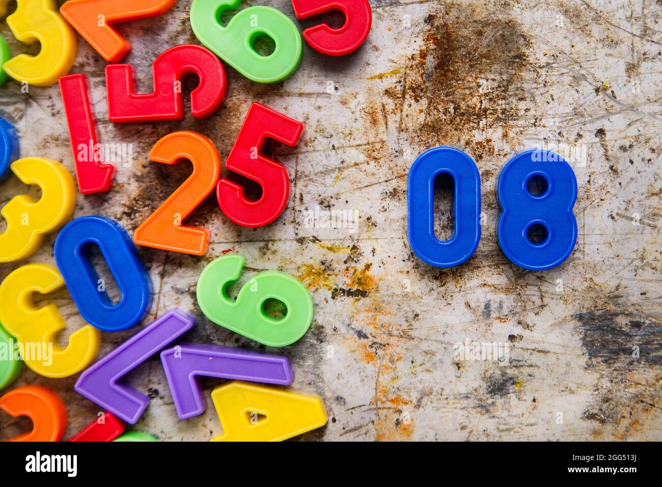 Number blocks magnetized to play for children with background Stock ...