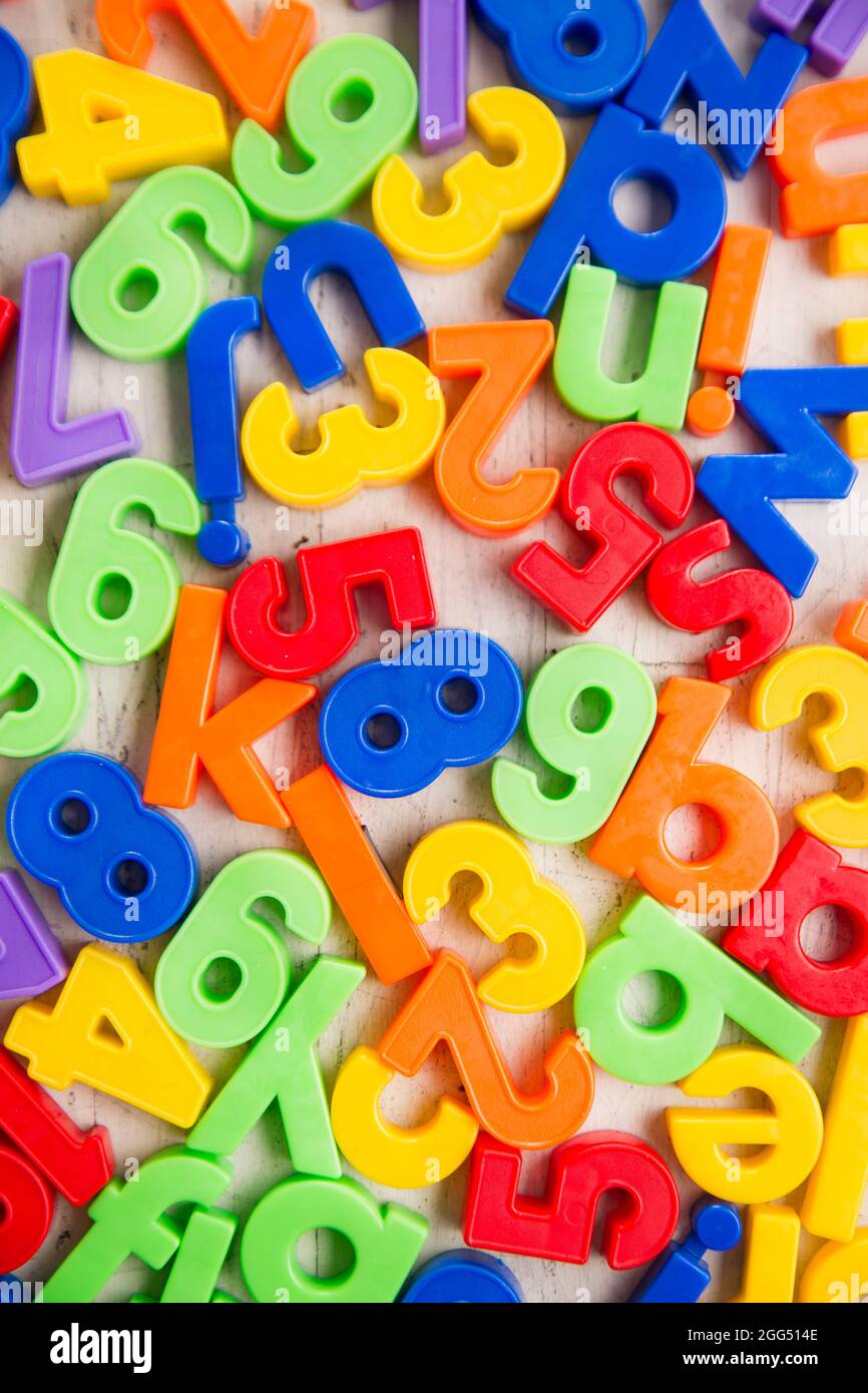 Number blocks magnetized to play for children with background Stock ...
