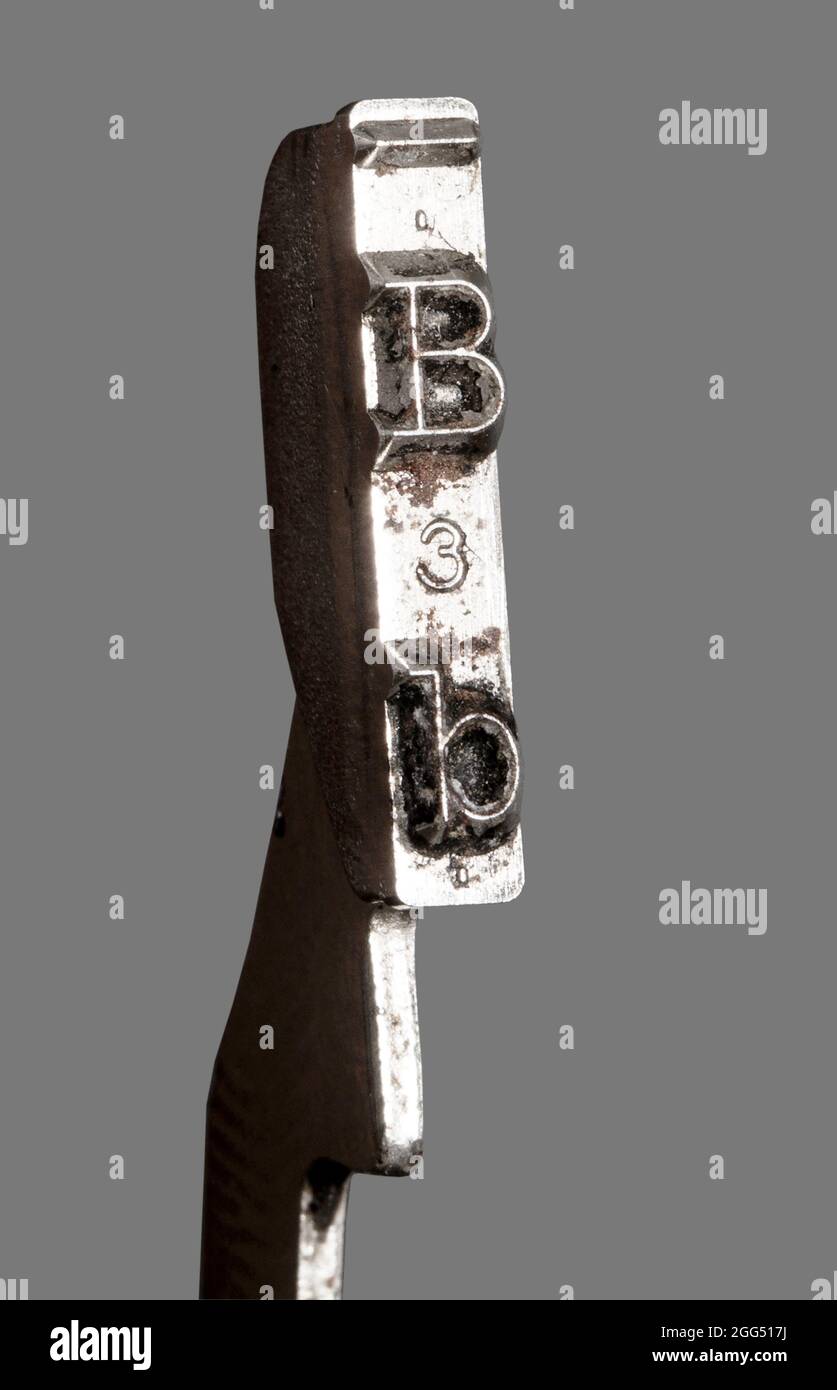Macro of a old typywriter hammer Stock Photo - Alamy