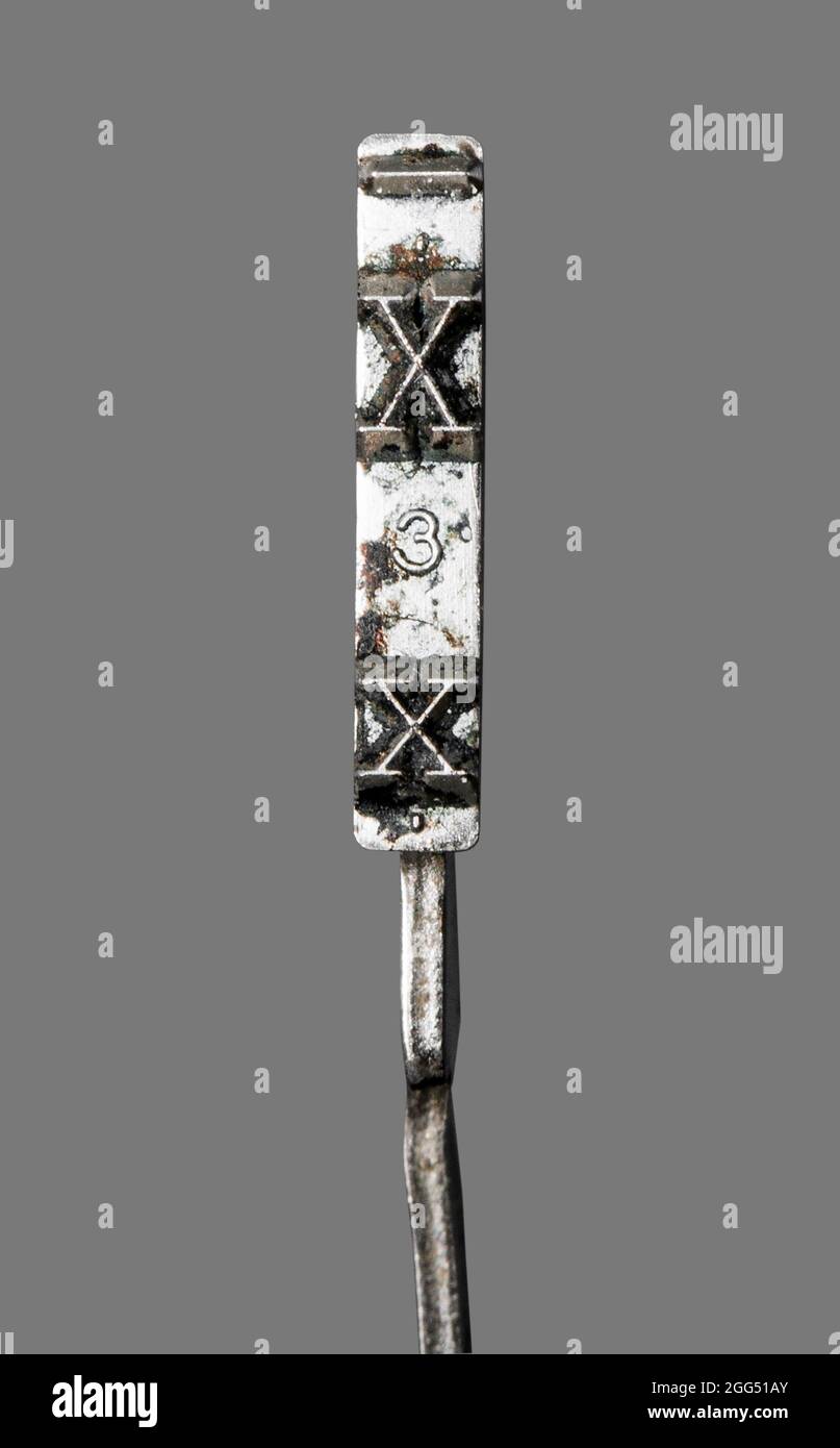 Macro of a old typywriter hammer Stock Photo - Alamy