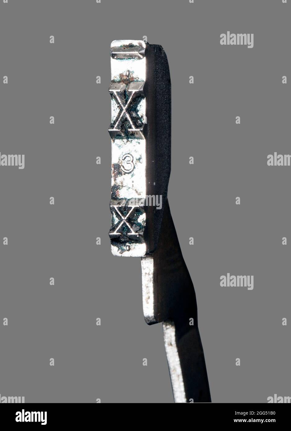 Macro of a old typywriter hammer Stock Photo - Alamy