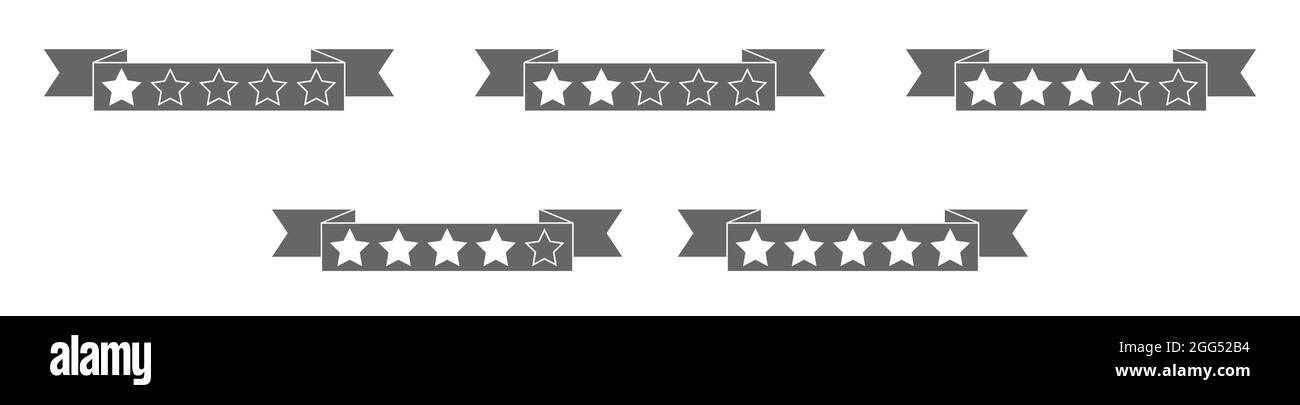 set of ribbons with rating stars. Flat style Stock Vector Image & Art ...