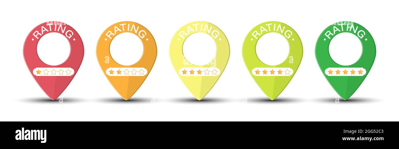 set of colored dots for a map with a rating. Flat style Stock Vector ...