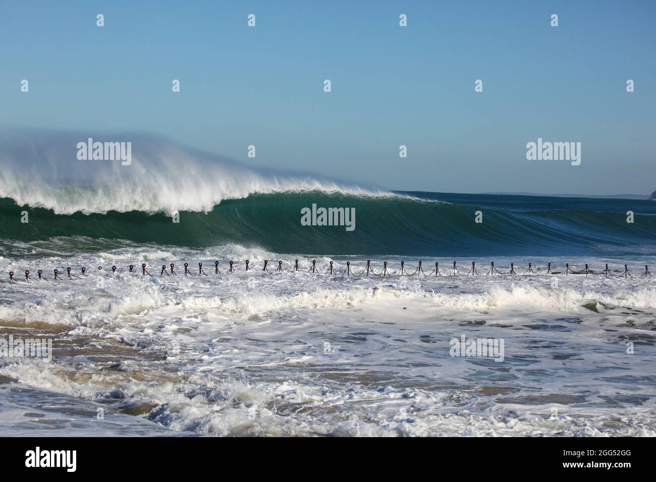 A massive wave breaks and goes unridden at Newcastle Beach - NSW ...