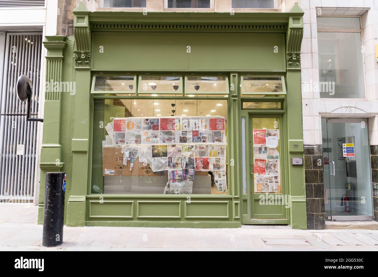New shop front being refurbished , city of London England Stock Photo ...