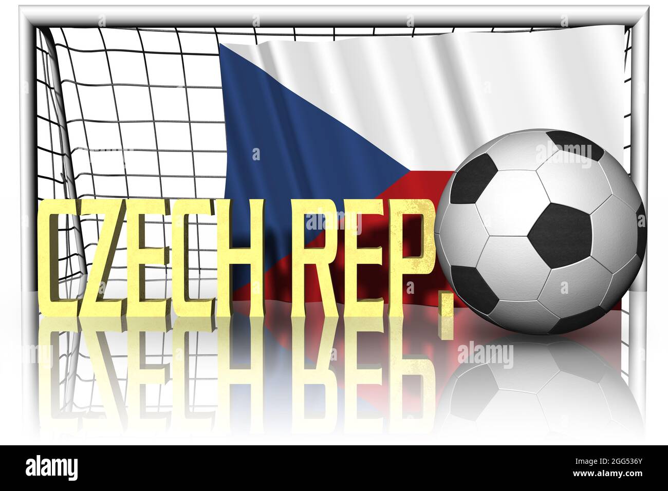 Czech Republic. Czechoslovakia. National flag with soccer ball in the ...