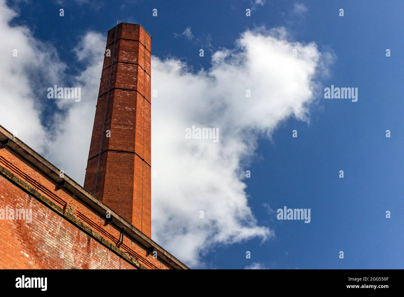 Chimney for the former electricity power station, Manchester Stock ...
