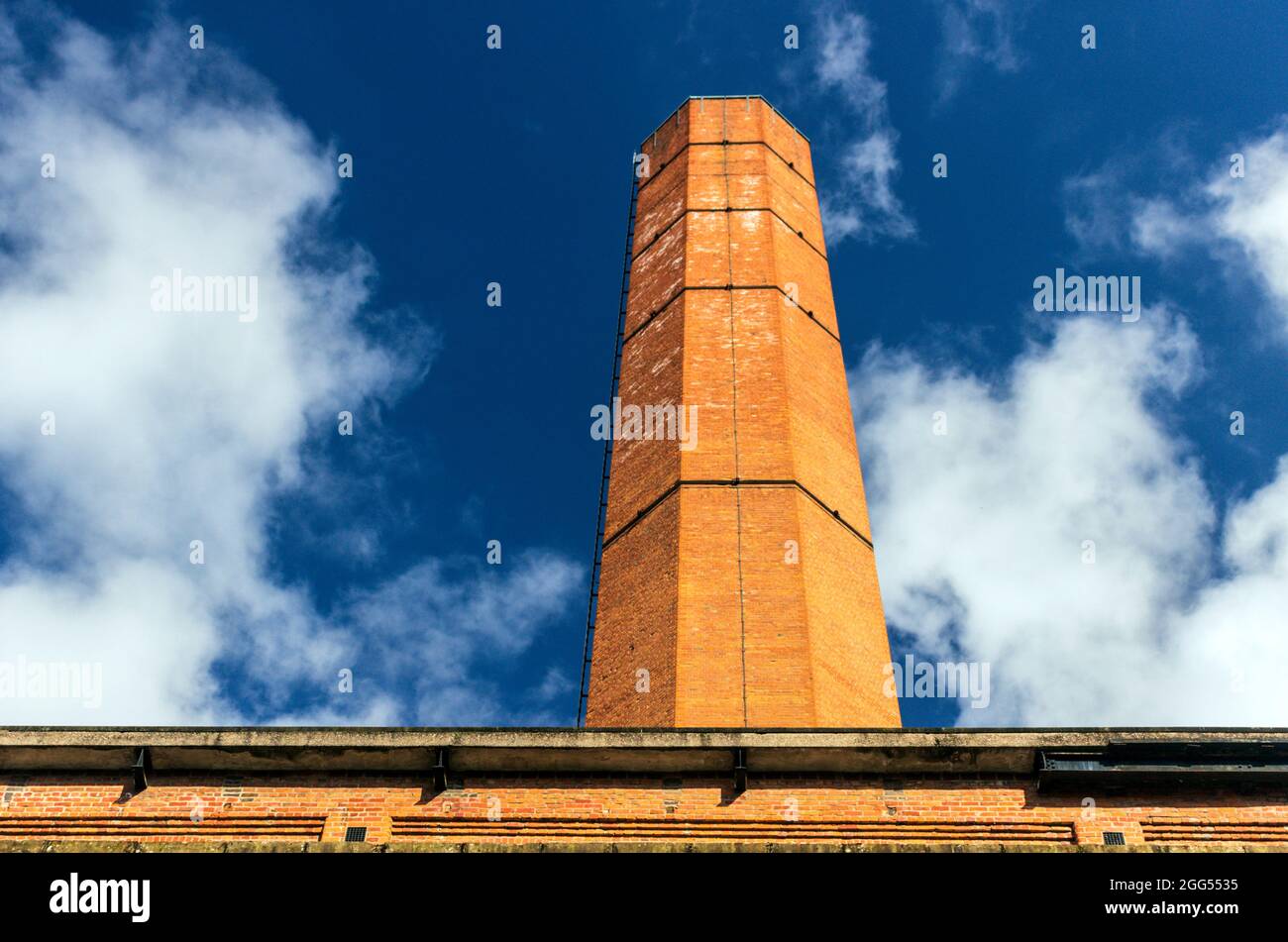 Chimney for the former electricity power station, Manchester Stock ...