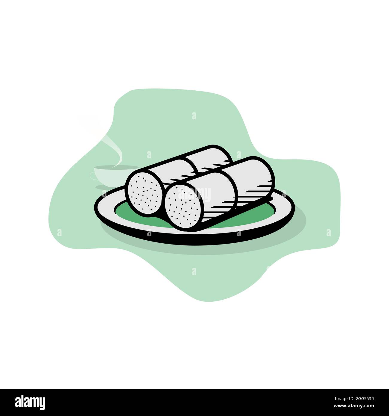 South indian breakfast dish Steam Rice cake also known Kerala Puttu ...