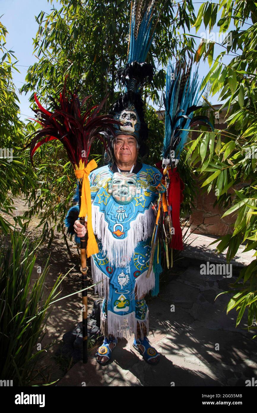 TEOTIHUACAN, MEXICO - AUGUST 26: A man poses dressed as aztec warrior ...