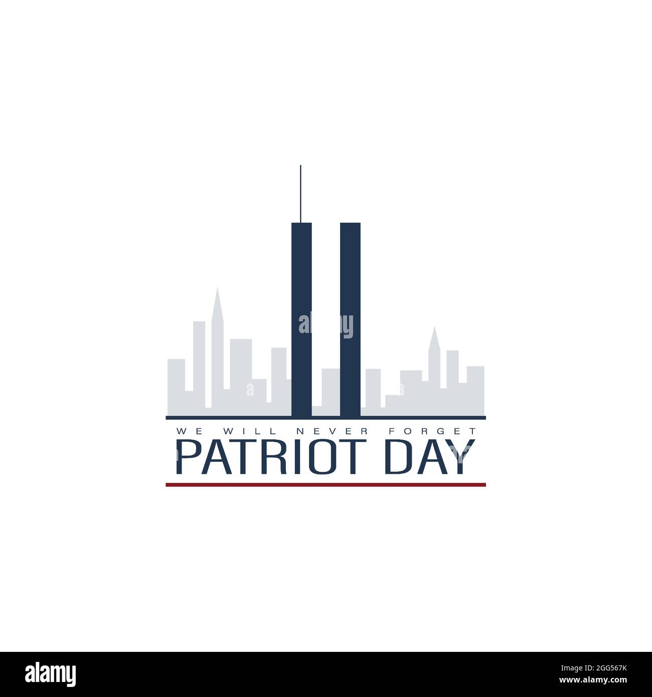 USA 911 Patriot Day banner with high rise towers of New York along with ...