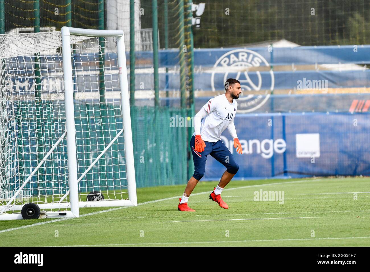 Gianluigi Donnarumma of PSG during a training session at the Camp des ...