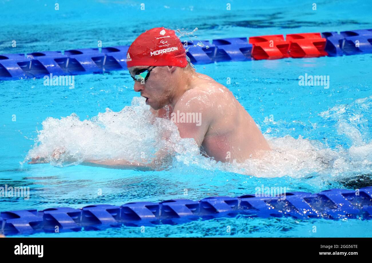 Great Britain's Conner Morrison competes in the Men's 100m Breaststroke ...