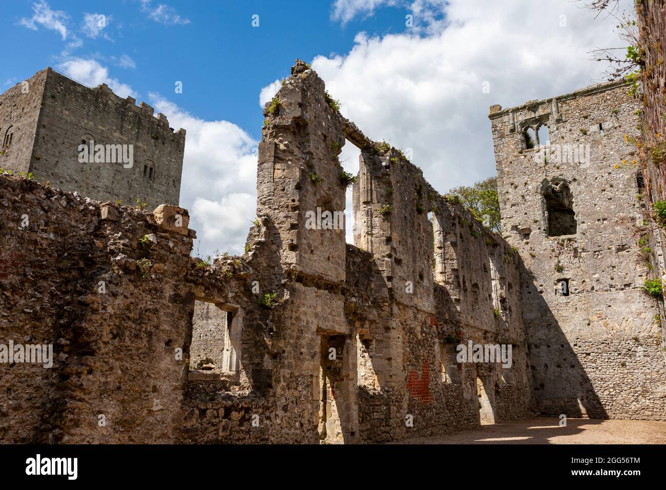 Portchester Castle, Hampshire, UK: the 12th century Great Tower or ...