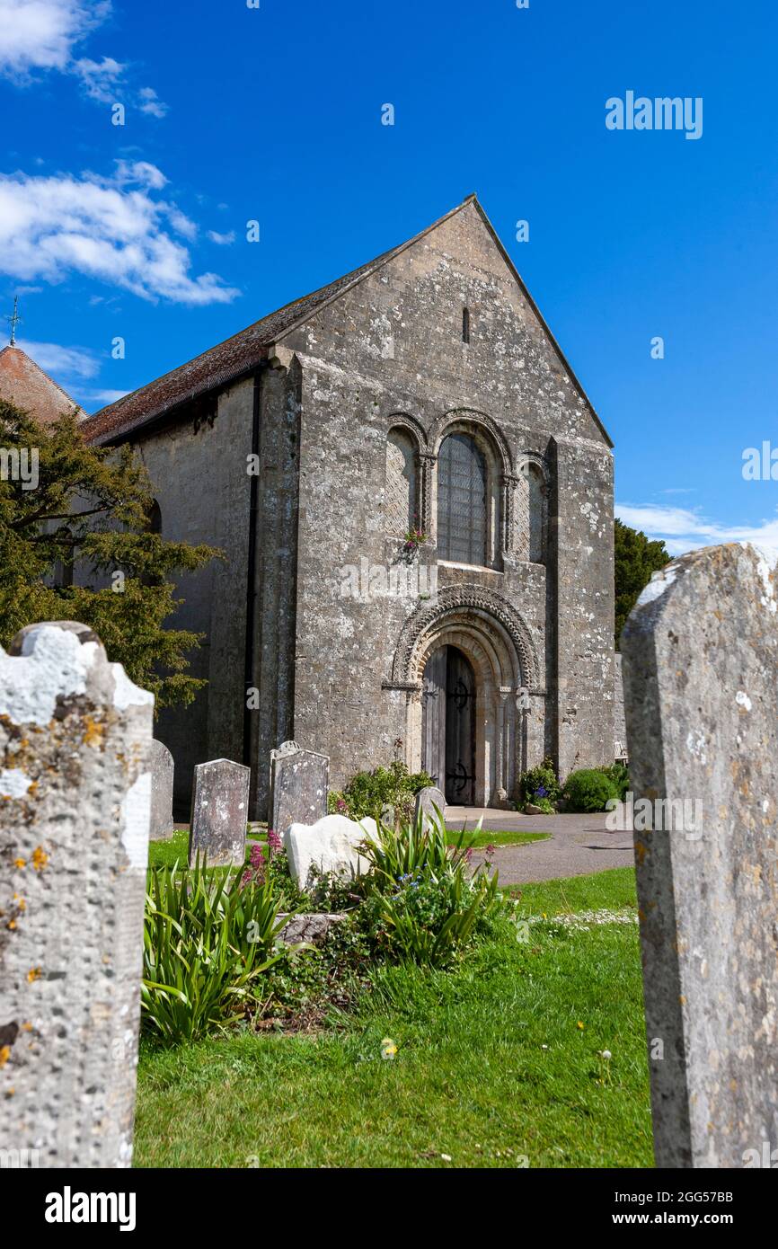 The 12th century Norman church of St Mary, within Portchester Castle's ...