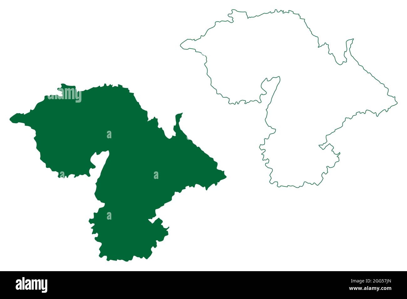 Jammu district (Jammu and Kashmir union territory, Republic of India) map vector illustration ...