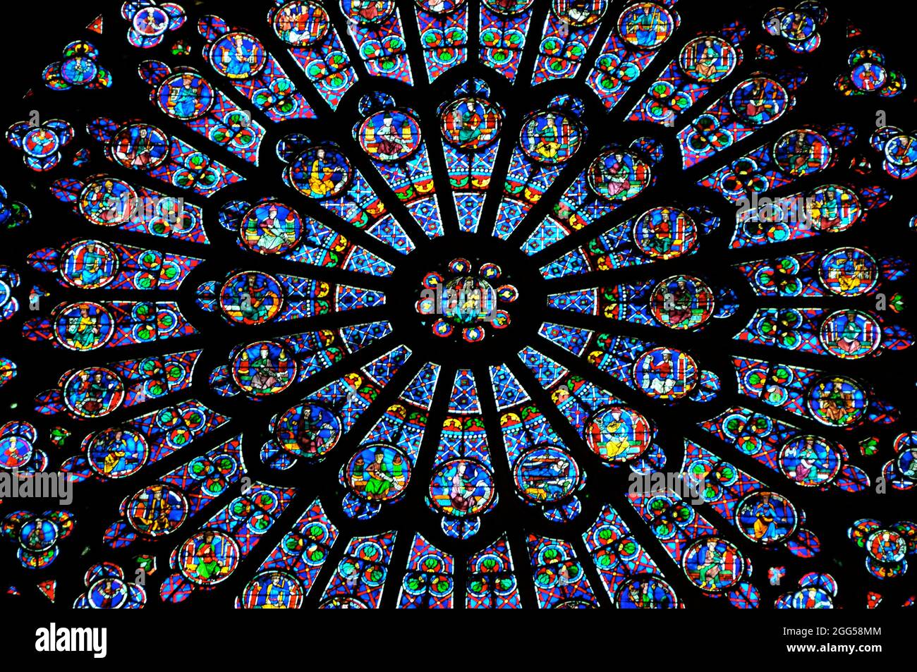 FRANCE. PARIS (75) THE MAGNIFICENT STAINED GLASS OF NOTRE-DAME DE PARIS ...