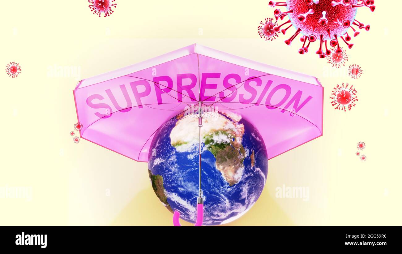 Covid suppression - corona virus attacking Earth that is protected by ...
