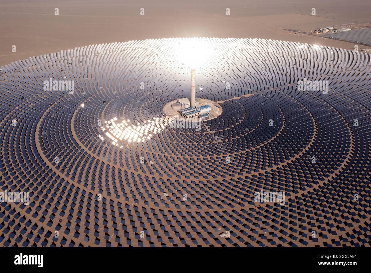 Photovoltaic power generation, solar Thermal Power Station. Shot in ...