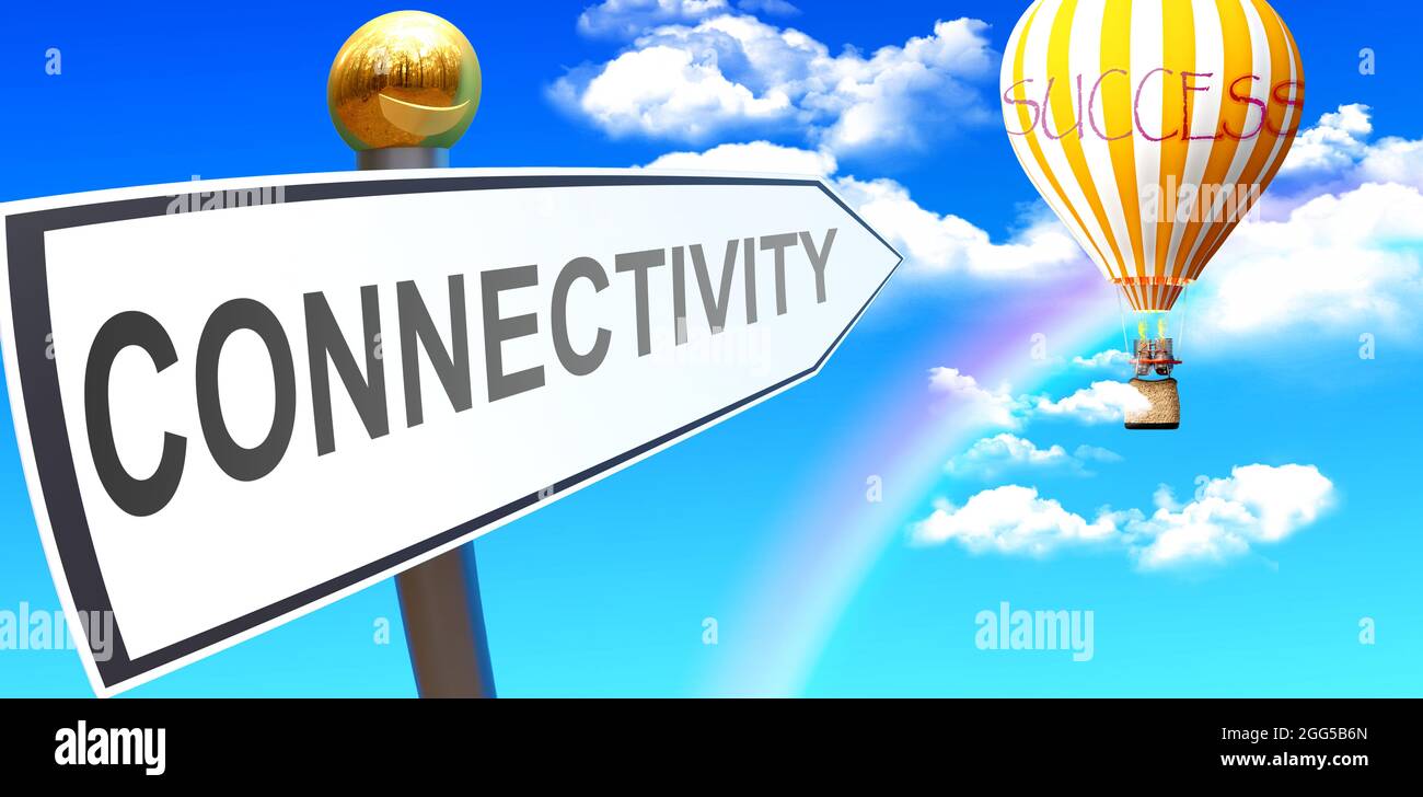 Connectivity leads to success - shown as a sign with a phrase ...