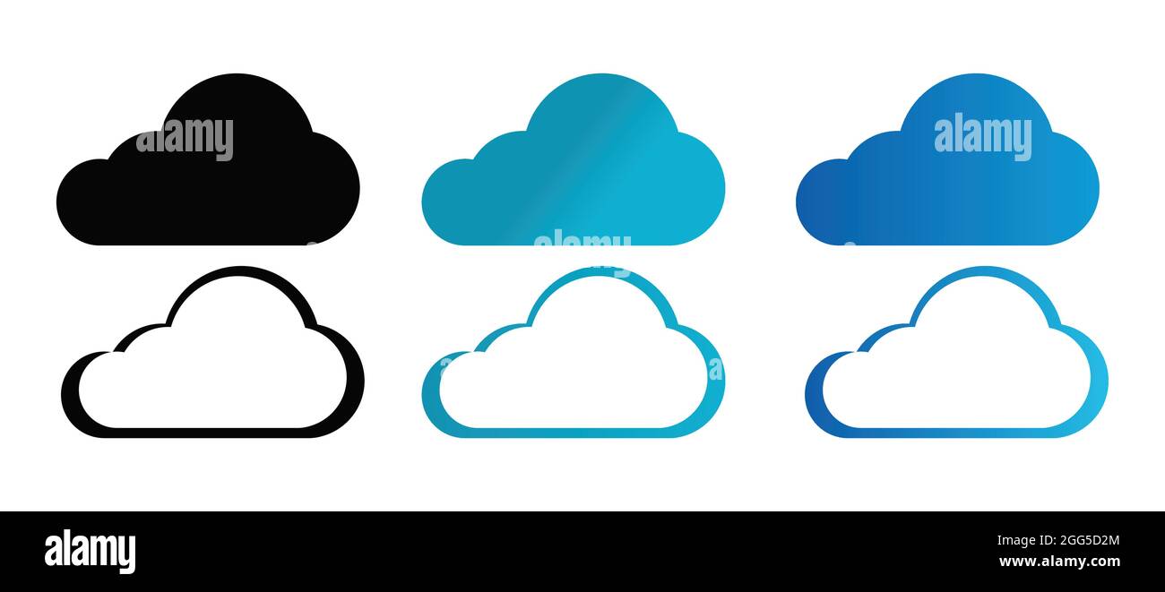 Set blue clouds for design. Cloud icon. cloud flat design Stock Vector ...