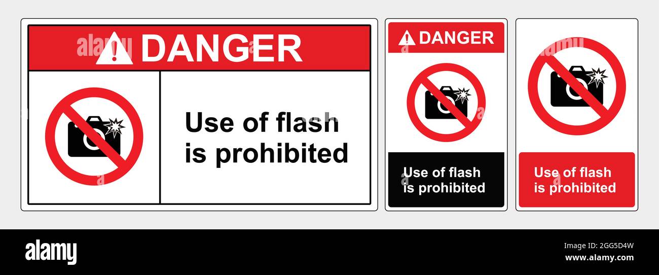 Safety Sign Do not use the flash in this area. Vector Illustration ...