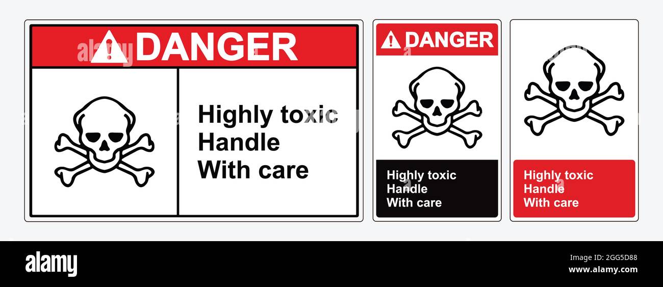 Safety sign Highly Toxic Handle With Care. Safety sign Vector ...