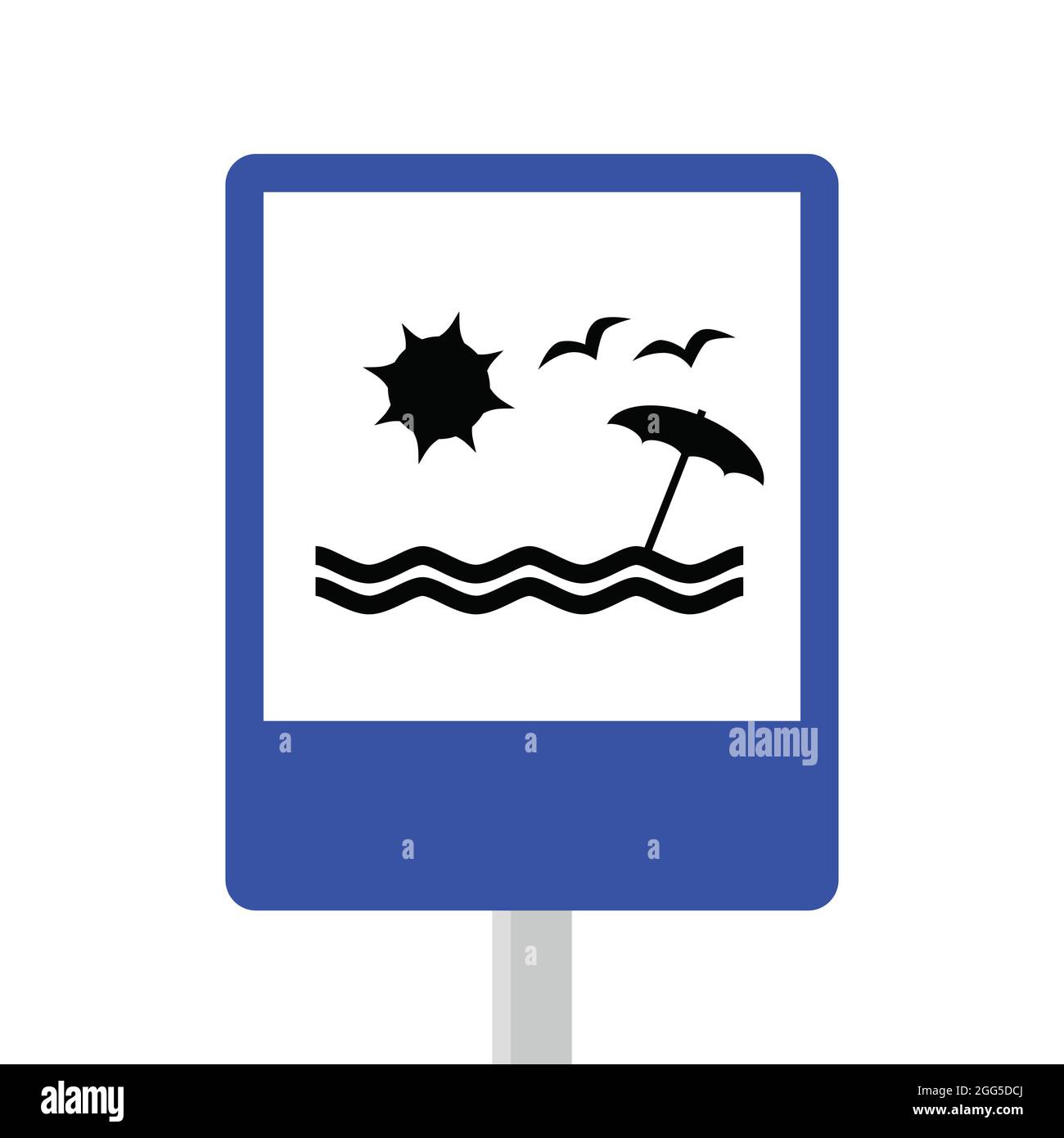Beach location signs. safety sign traffic sign. beach silhouette Stock ...