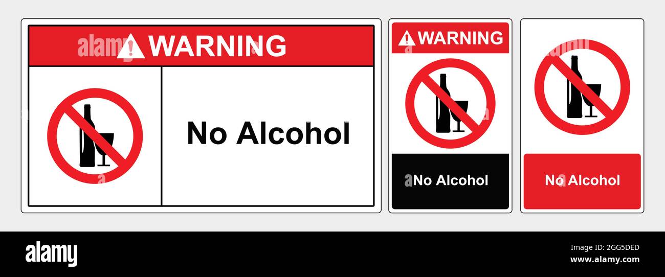 Safety sign no alcohol. Safety sign Vector Illustration. OSHA and ANSI ...