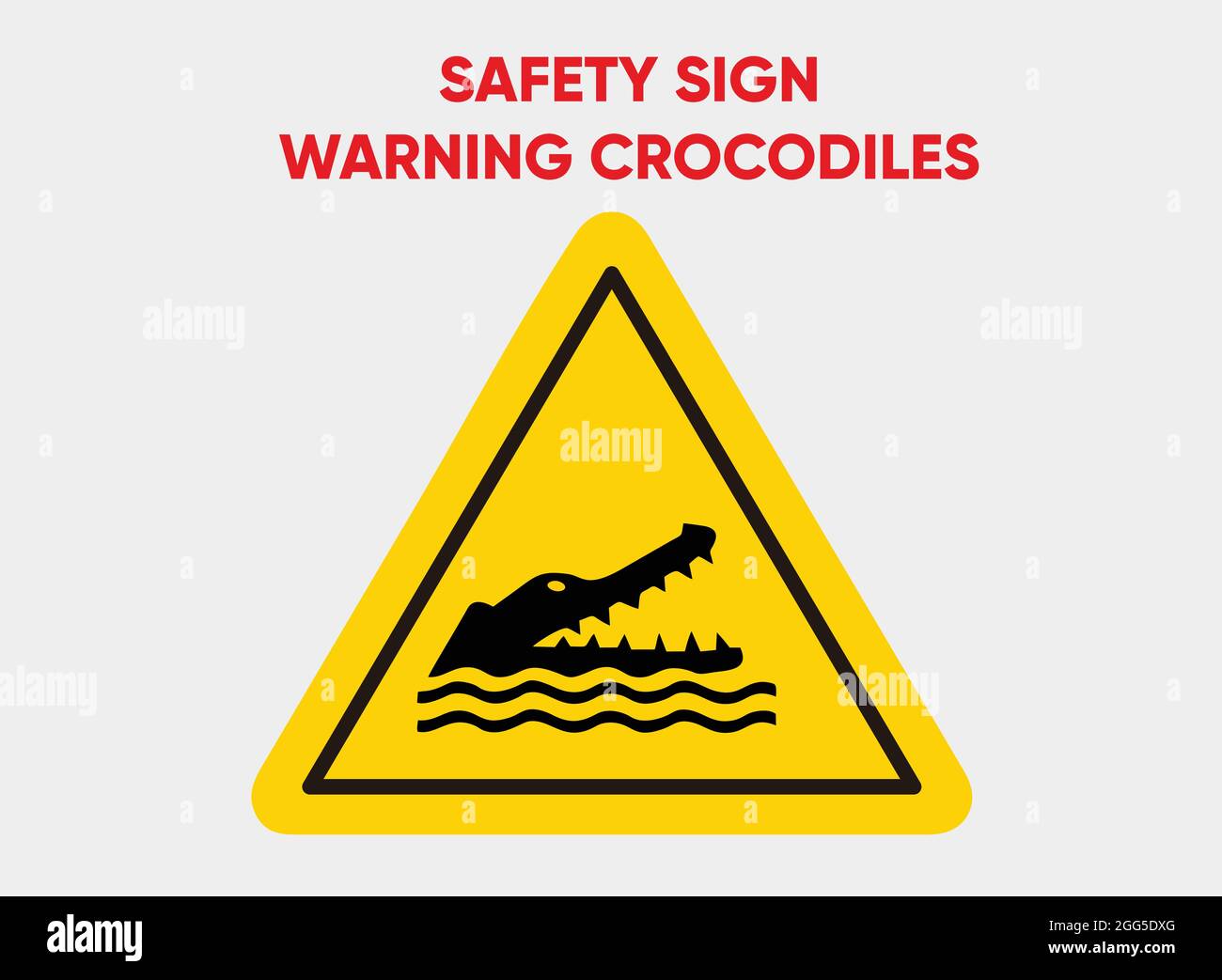Crocodile hazard safety sign template. Templates with STANDARD ANSI and ...