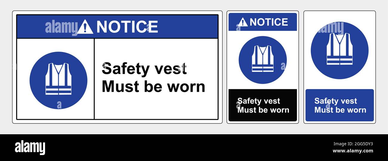 Safety sign wear safety vest. Standard ansi and osha. template sign ...