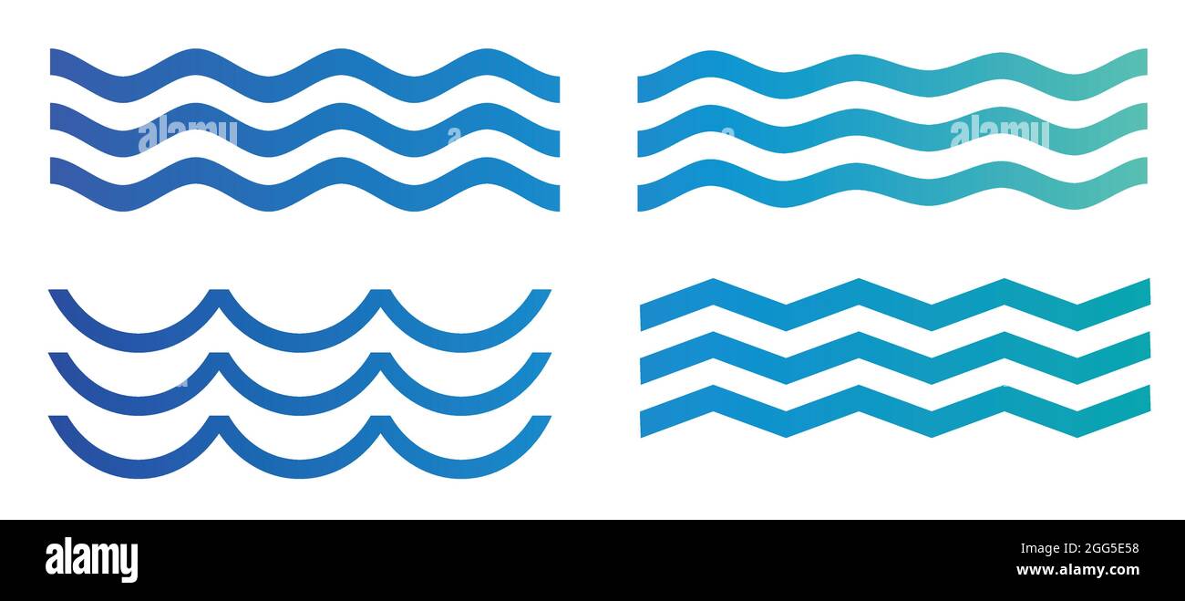Wave icon emblems of various shapes. wave pattern Stock Vector Image ...