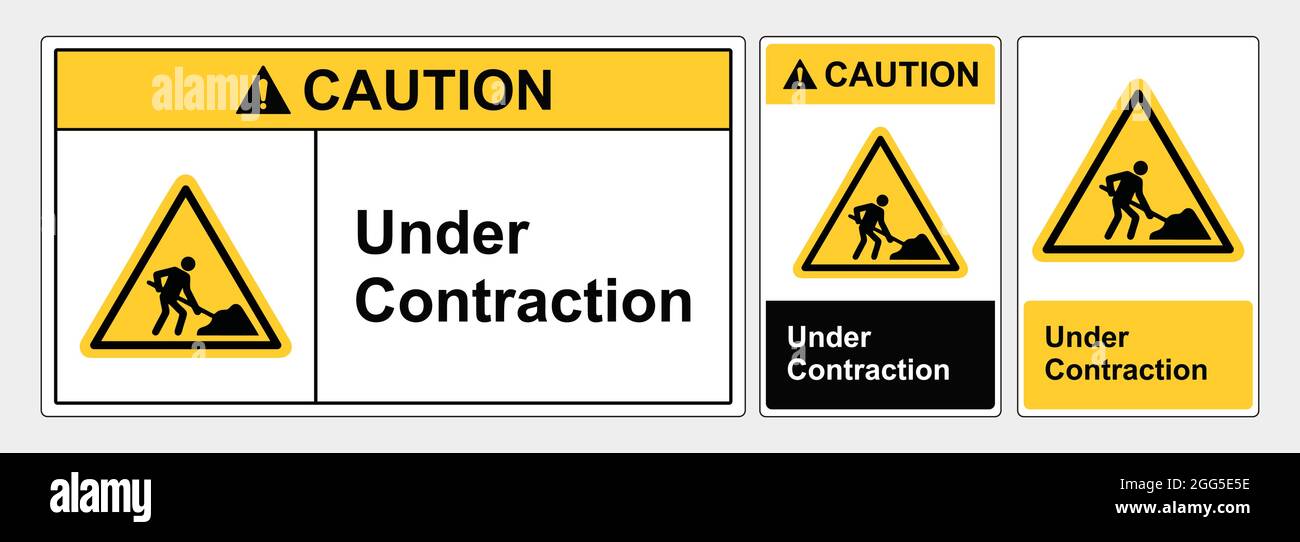 Safety Sign under construction, sign lanscape and potrait forms, ANSI ...