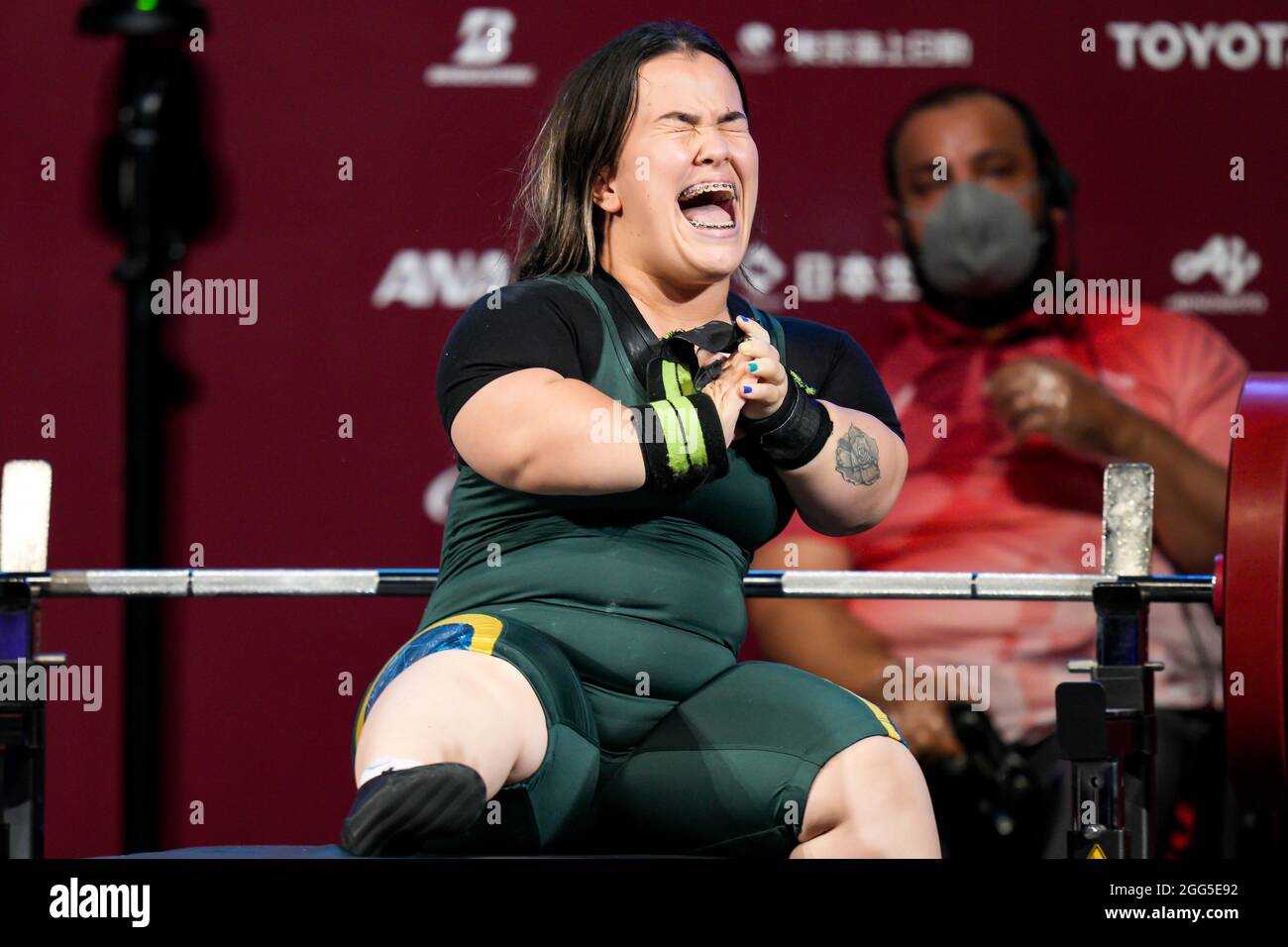 Tokyo, Japan. 29th Aug, 2021. Mariana D'Andrea of Brazil celebrates ...