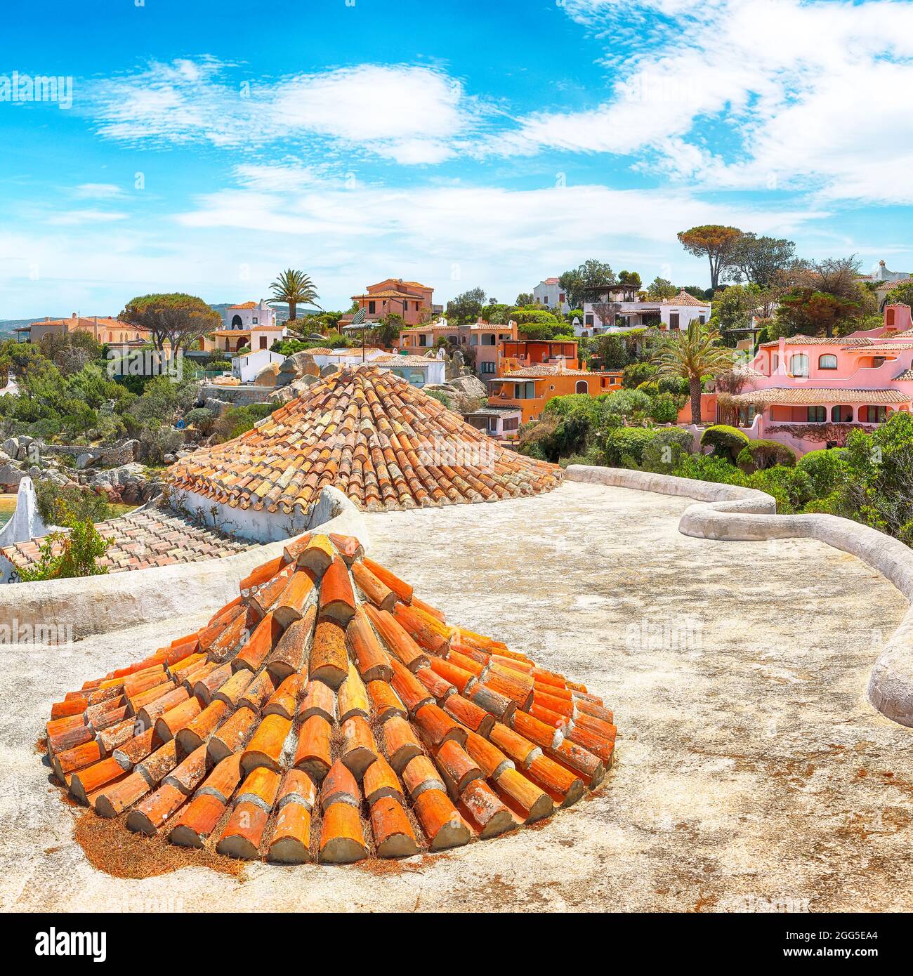 Captivating view of Porto Rafael resort. Awesome tiled roof of ...