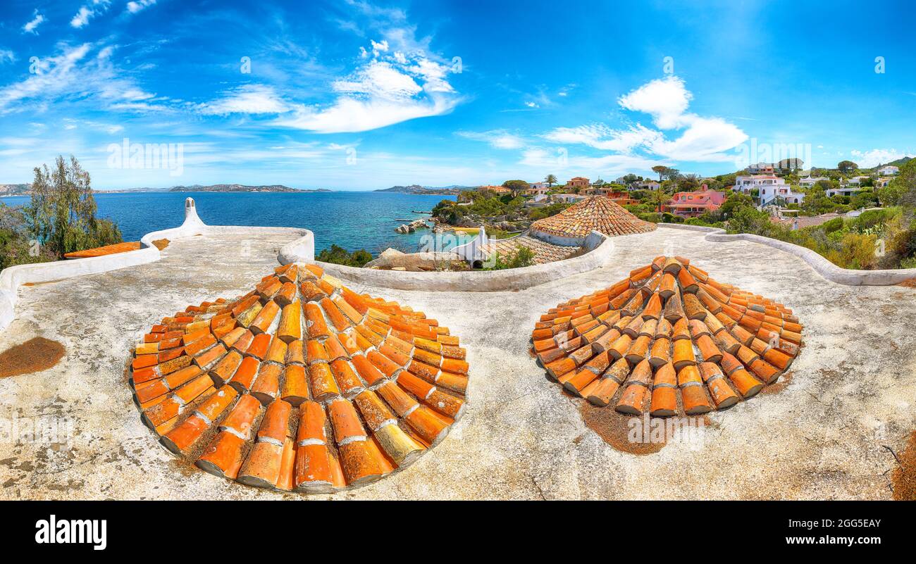 Gorgeous view of Porto Rafael resort. Awesome tiled roof of traditional ...
