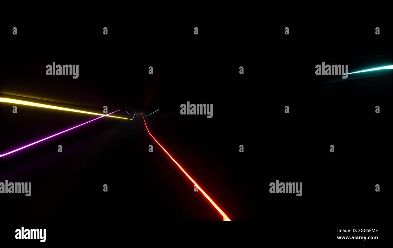 Color Neon lines corridor digital design Technology fluorescent ...