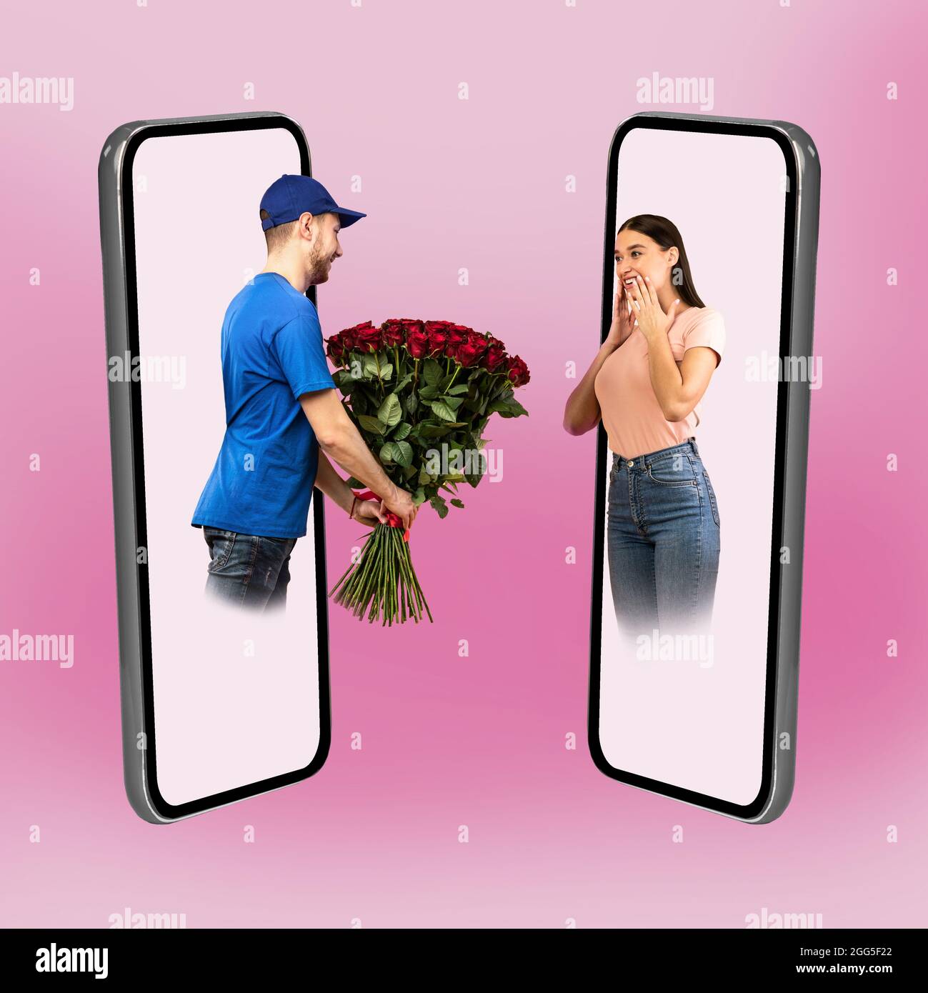 Delivering roses hi-res stock photography and images - Alamy