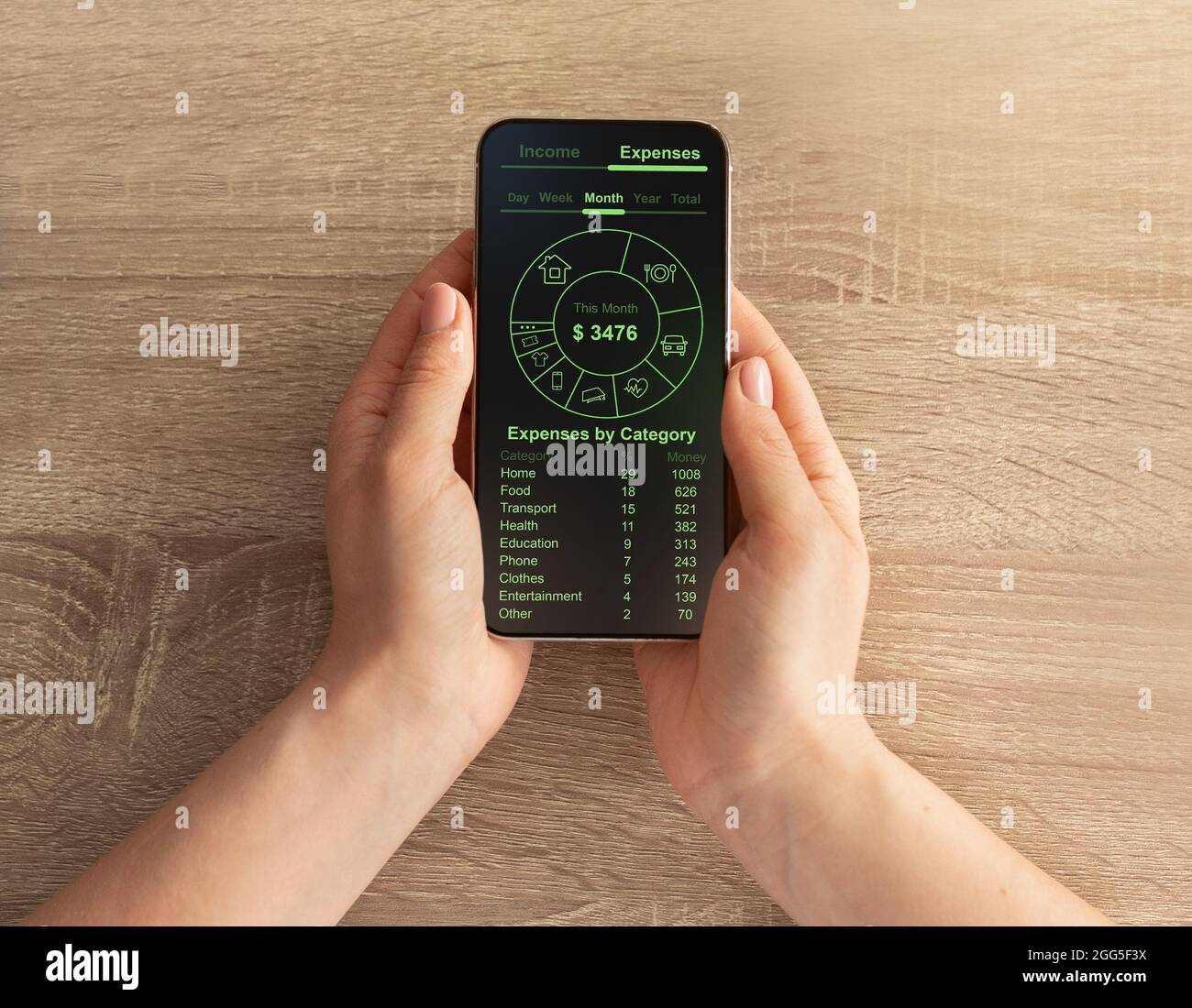 Smartphone with financial mobile application on screen Stock Photo - Alamy