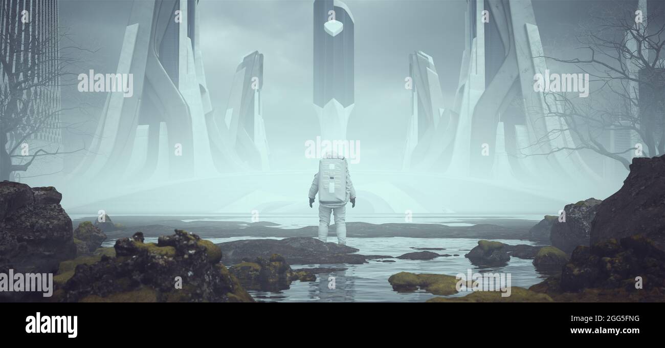 Sci fi alien city green hi-res stock photography and images - Alamy