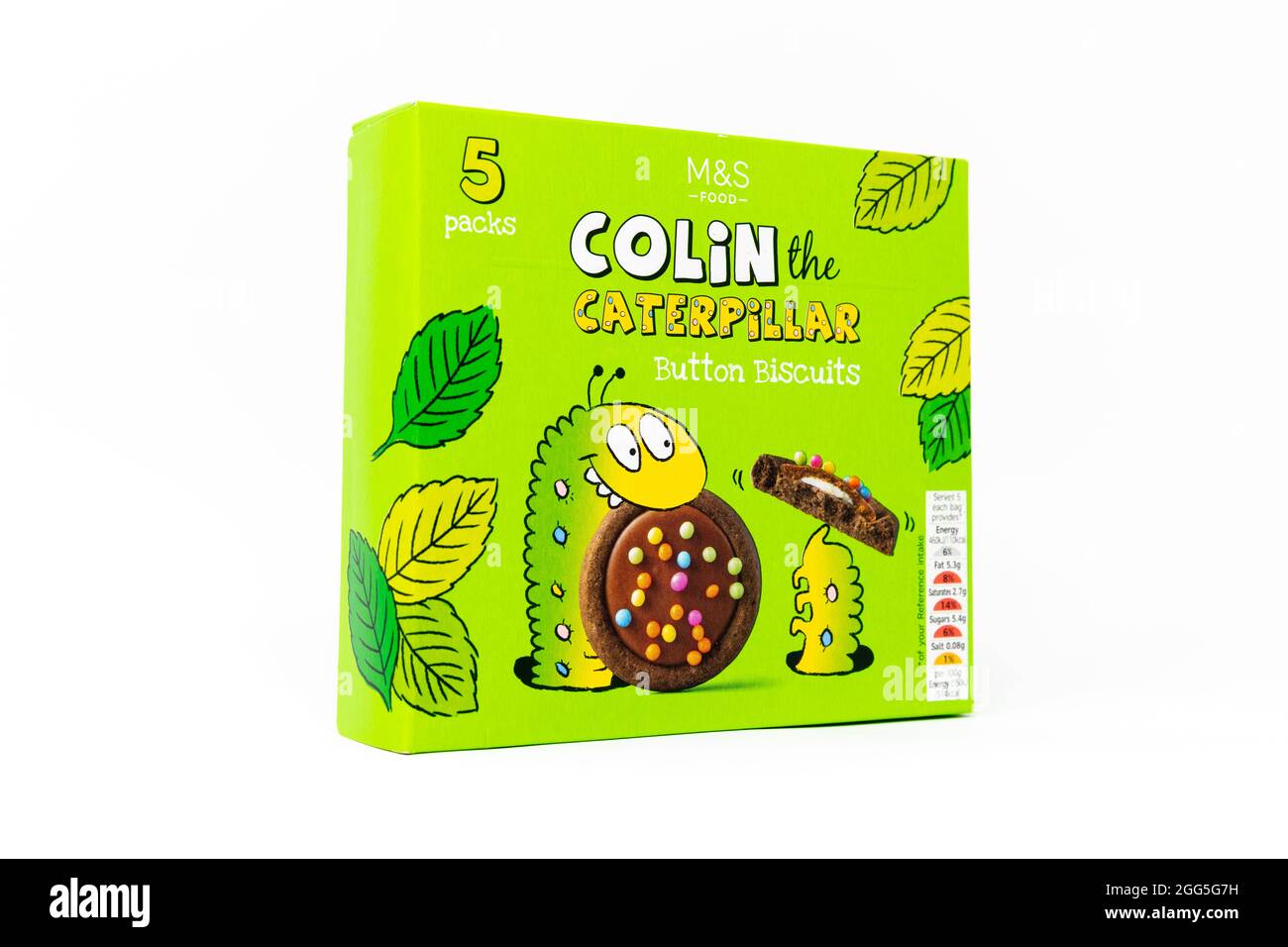 M&S Colin the Caterpillar Button Biscuits Stock Photo - Alamy