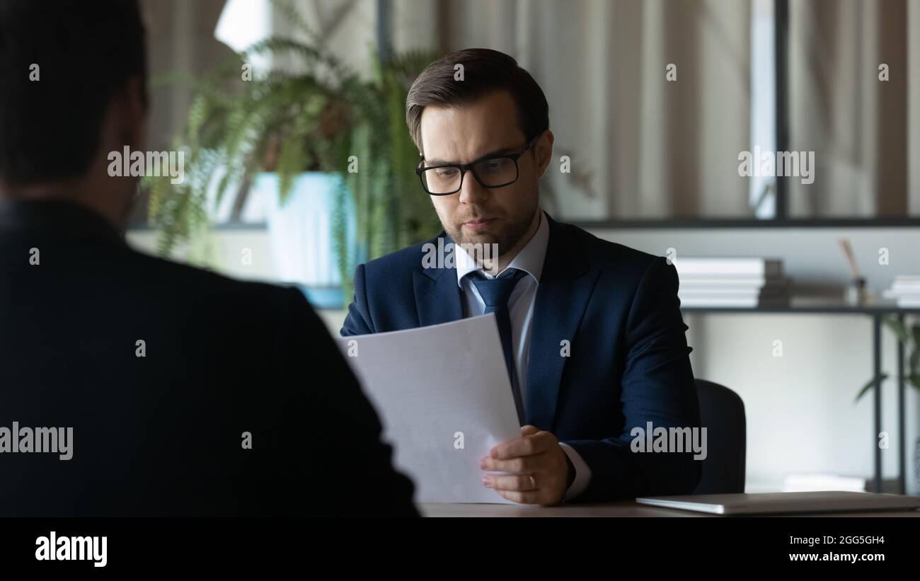 Serious attentive hr manager hi-res stock photography and images - Alamy
