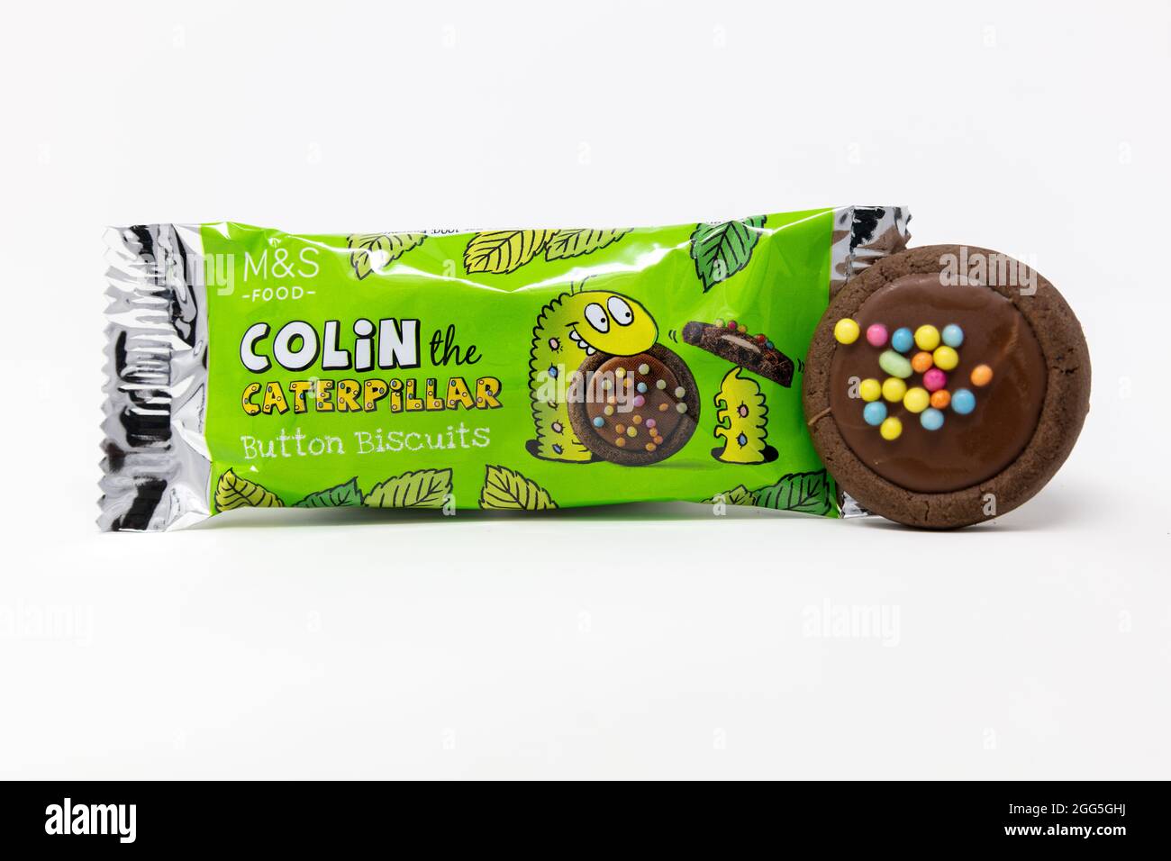 M&S Colin the Caterpillar Button Biscuits Stock Photo - Alamy