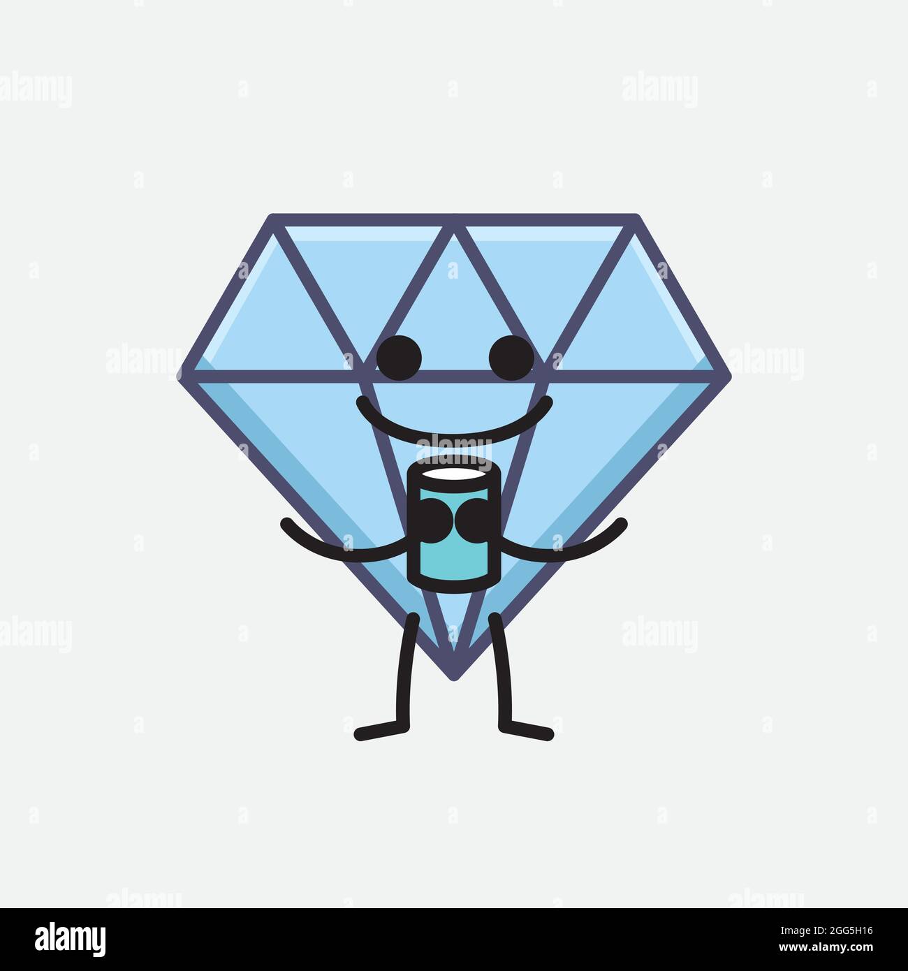 Vector Illustration of Diamond Character Mascot on isolated background ...